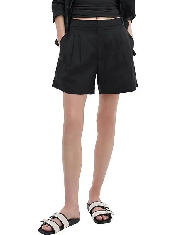 Rag & Bone Chappell Linen Shorts - Black
