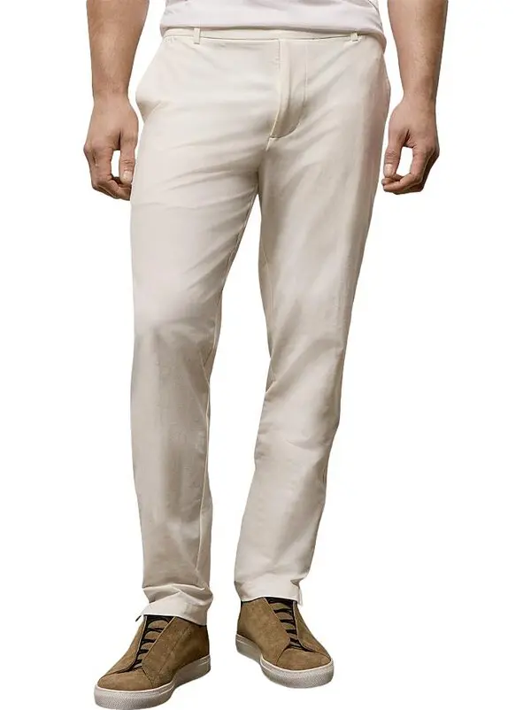 JAMES PERSE Slim Fit Performance Stretch Cotton Blend Golf Trousers - Off White