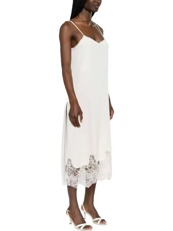 Fabiana Filippi Lace-trim Midi Dress - White
