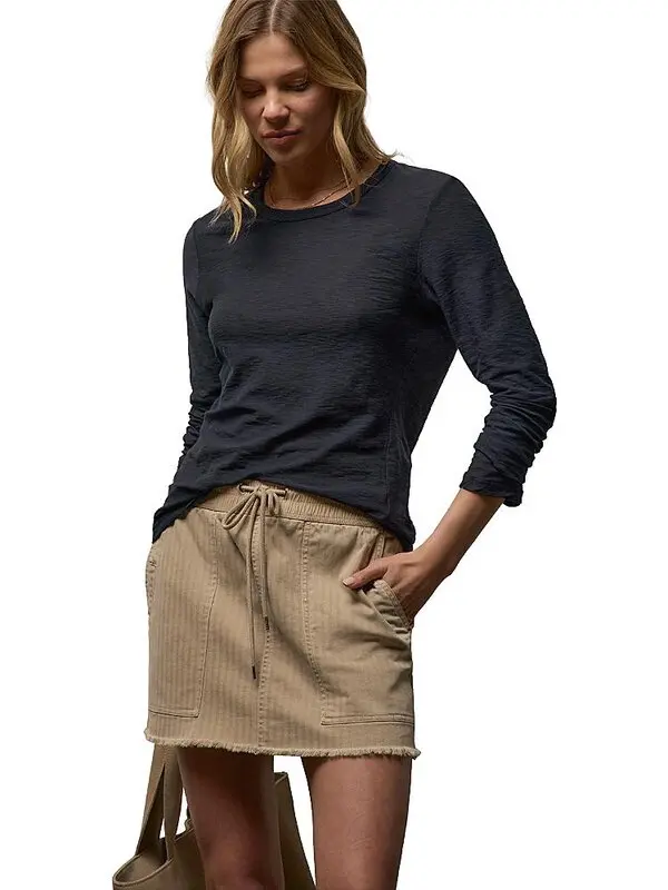 JAMES PERSE Sheer Slub Long Sleeve Crew Tee - Deep