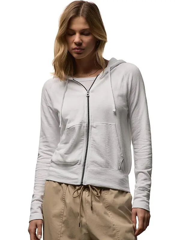 JAMES PERSE Vintage French Terry Zip-up Hoodie - White