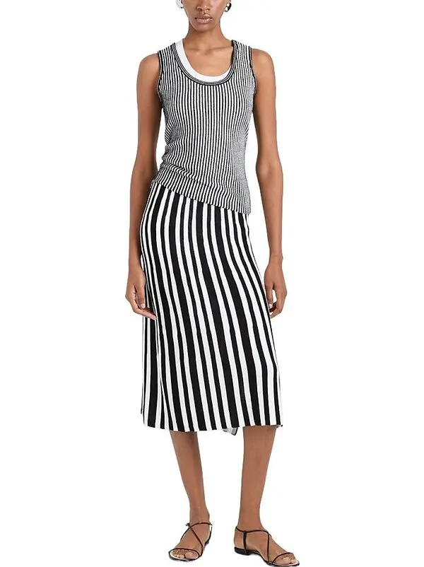 Proenza Schouler White Label Lenox Ribbed Tank - Black/off White