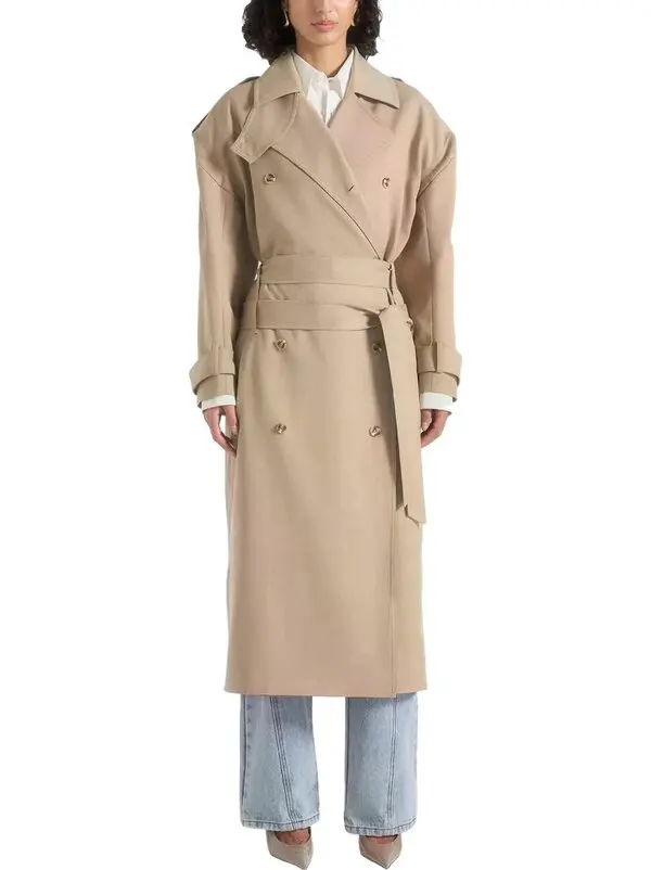 Manière De Voir Esther Double-belted Trench Coat - Neutrals
