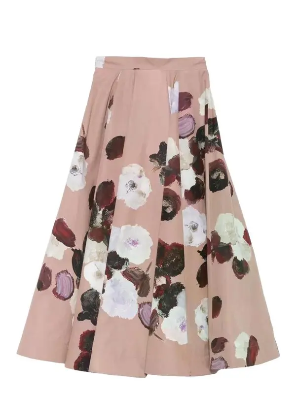 Antonio Marras Floral Print Pleated Midi Skirt - Pink