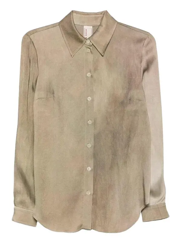 Antonio Marras Pointed Collar Satin Shirt - Brown
