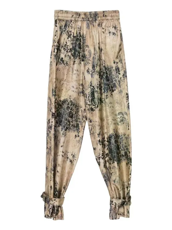 Antonio Marras Floral Print Pleated Trousers - Neutrals