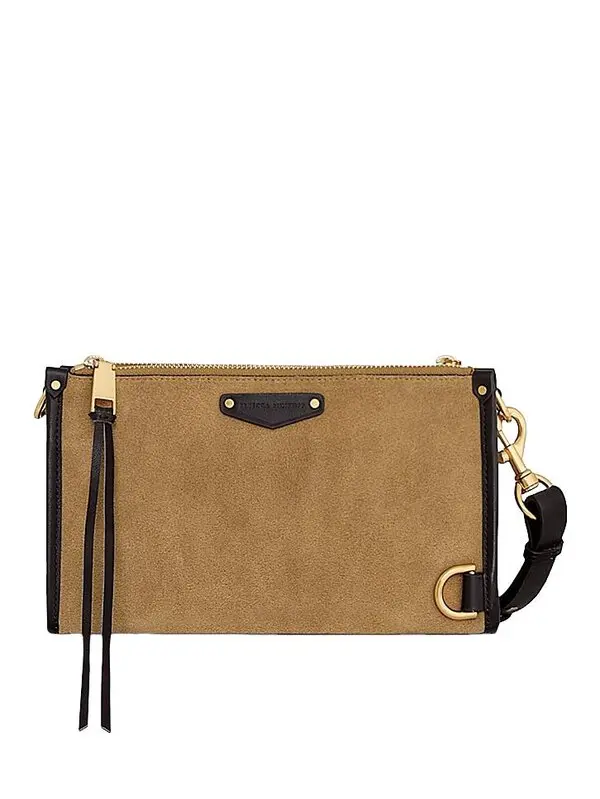Rebecca Minkoff Mab Small Suede Wallet Crossbody - Chestnut/fondant