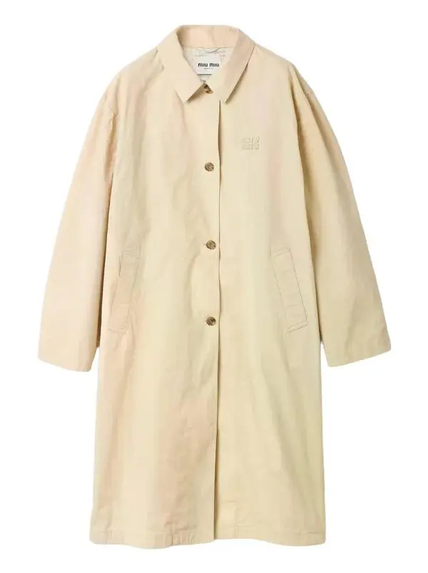 Miu Miu Gabardine Single-breasted Trench Coat - Neutrals