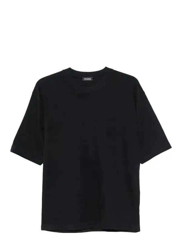 CENERE GB Ribbed-trim T-shirt - Blue