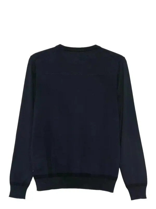 CENERE GB Crew Neck Long Sleeve Sweater - Blue