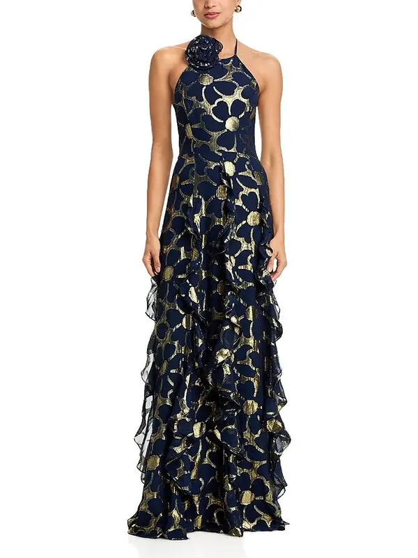 Ramy Brook Daisy Idella Gown - Navy Jacquard