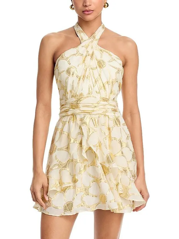 Ramy Brook Daisy Reuben Mini Dress - Ivory Jacquard