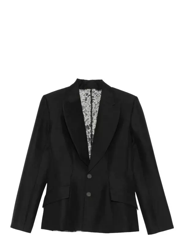 QUETSCHE Lace-panelled Blazer - Black