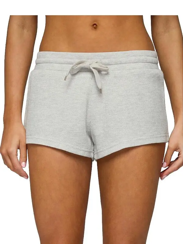 EDIKTED Baila Waffle Shorts - Light-gray-melange
