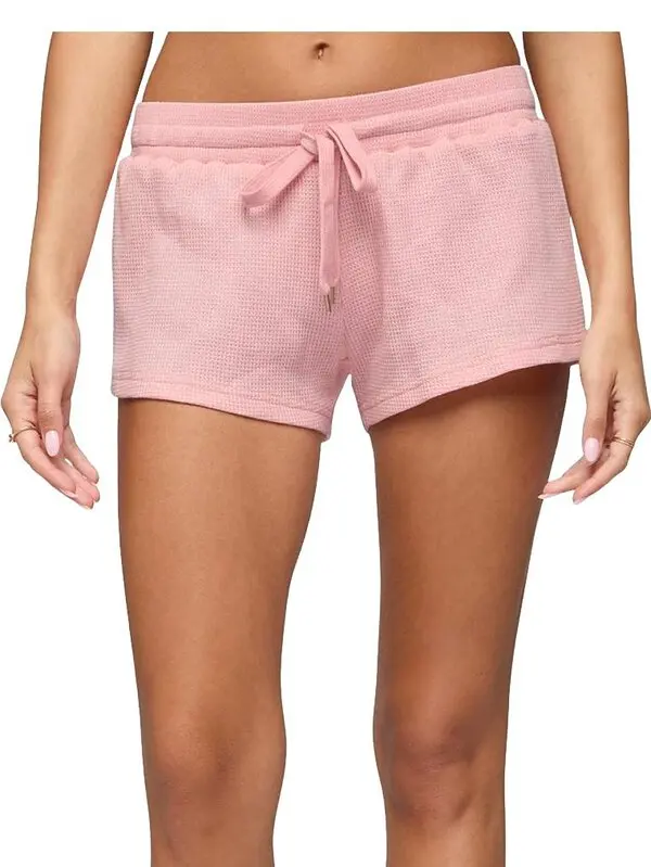 EDIKTED Baila Waffle Shorts - Pink