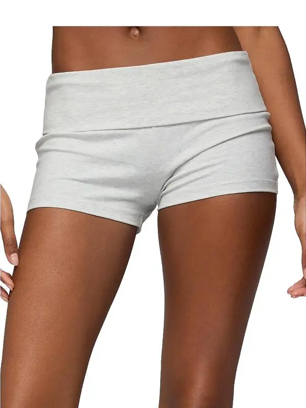 EDIKTED Palo Foldover Shorts - Light-gray-melange