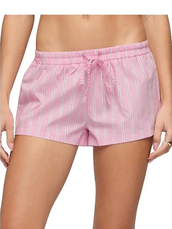 EDIKTED Carmella Striped Lounge Shorts - Pink