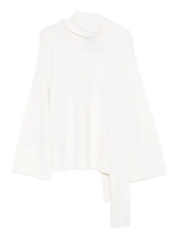 Barbara Bui Scarf Detail Crew Neck Sweater - Neutrals