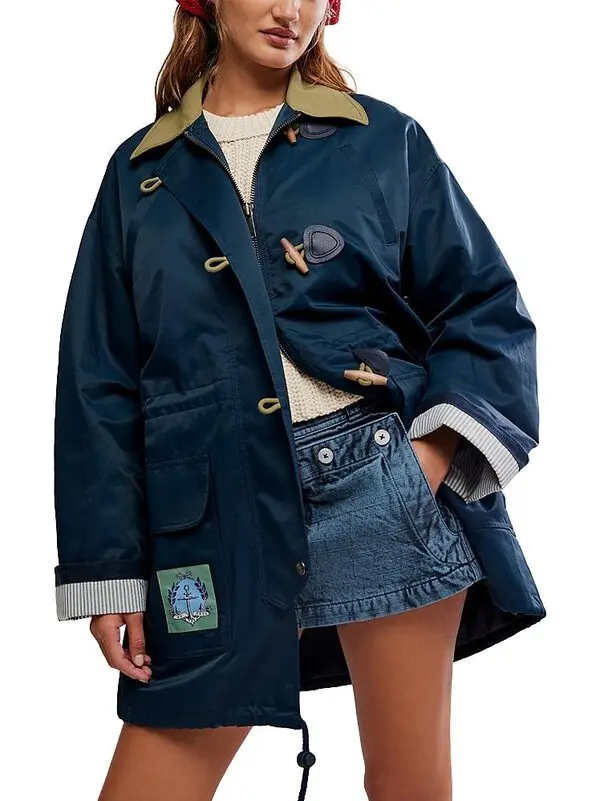 Free People Captains Jacket - Navy Combo