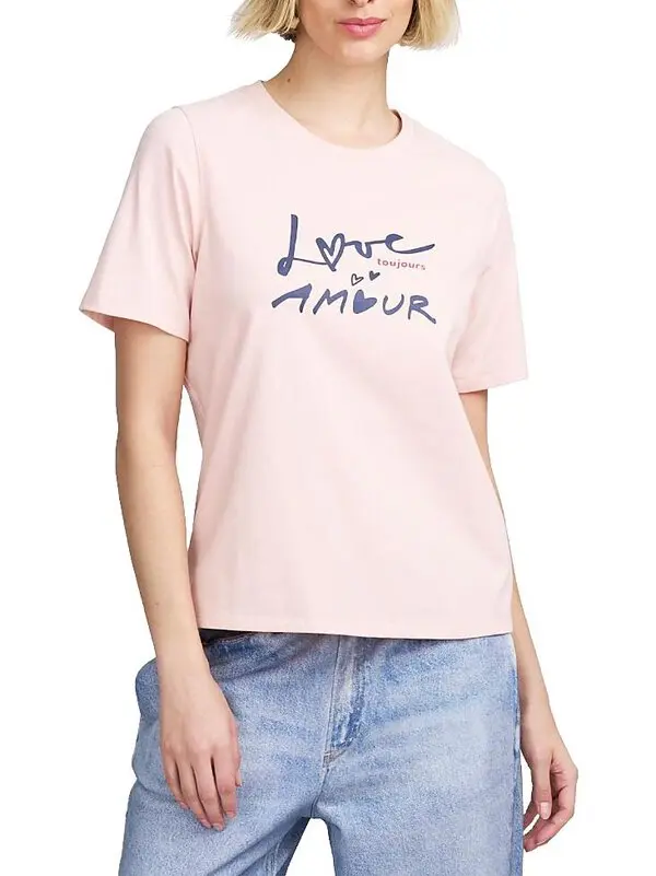 ELLE COLLECTION Graphic T-shirt - Pink Blush