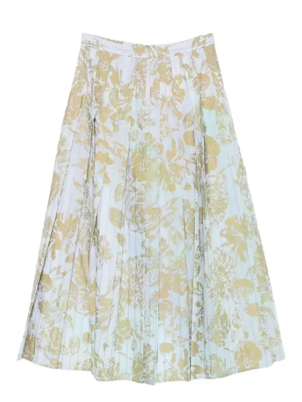 Antonio Marras Floral Print Pleated Midi Skirt - Blue