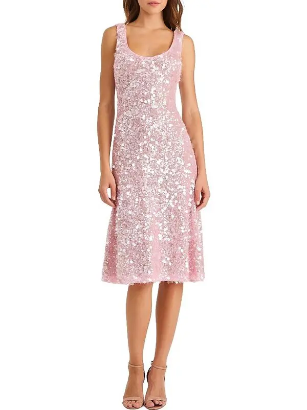 HELSI Isla Fit And Flare Sequin Midi Dress - Baby Pink