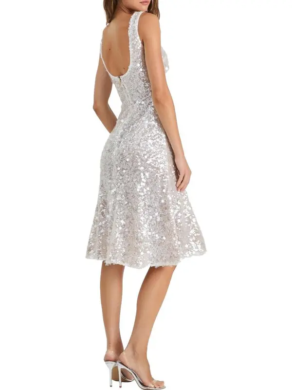 HELSI Isla Fit And Flare Sequin Midi Dress - Off White