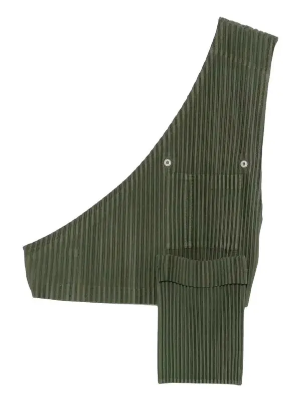 Issey Miyake Pleated Asymmetric T-shirt - Green