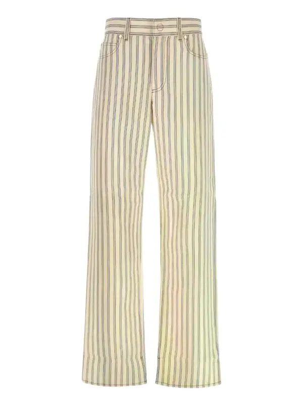 Fendi Long Striped Jeans - Neutrals