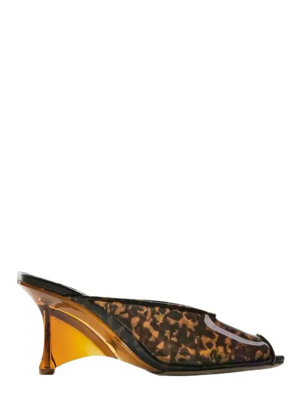 JIMMY CHOO Glace Mule Sandals With Sculptural Wedge - Brown