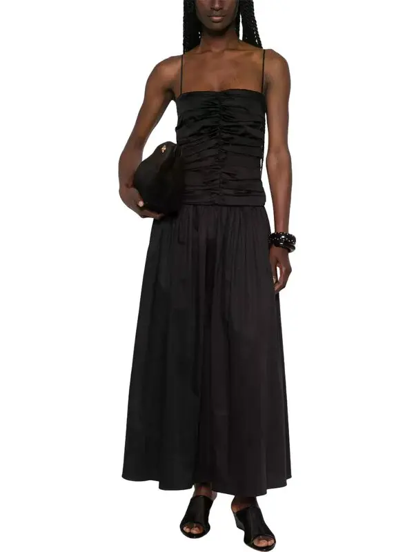 Tove Amina Ruched Midi Dress - Black