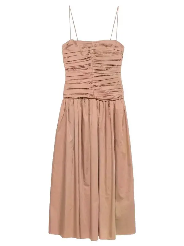Tove Amina Ruched Bodice Midi Dress - Neutrals