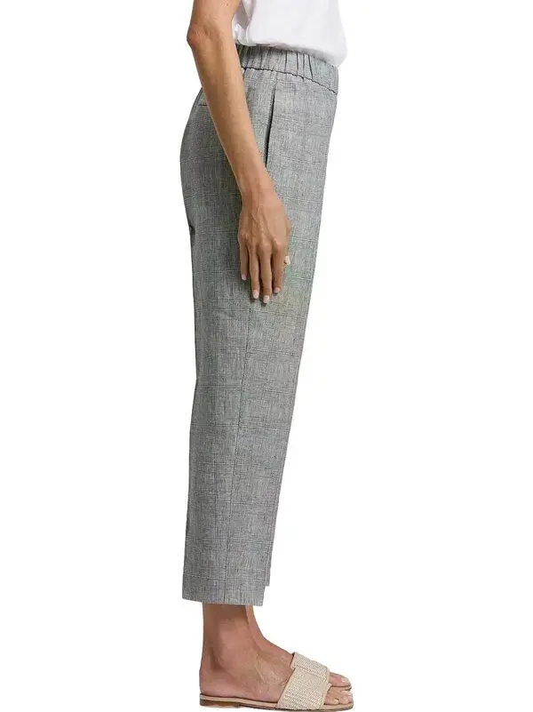 Peserico Check Pattern Trousers - Grey