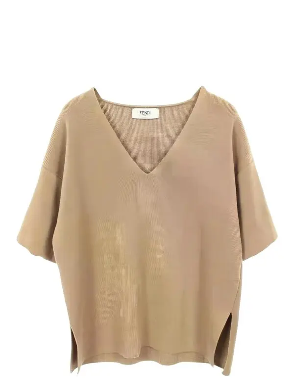 Fendi V-neck Knit Blouse - Neutrals