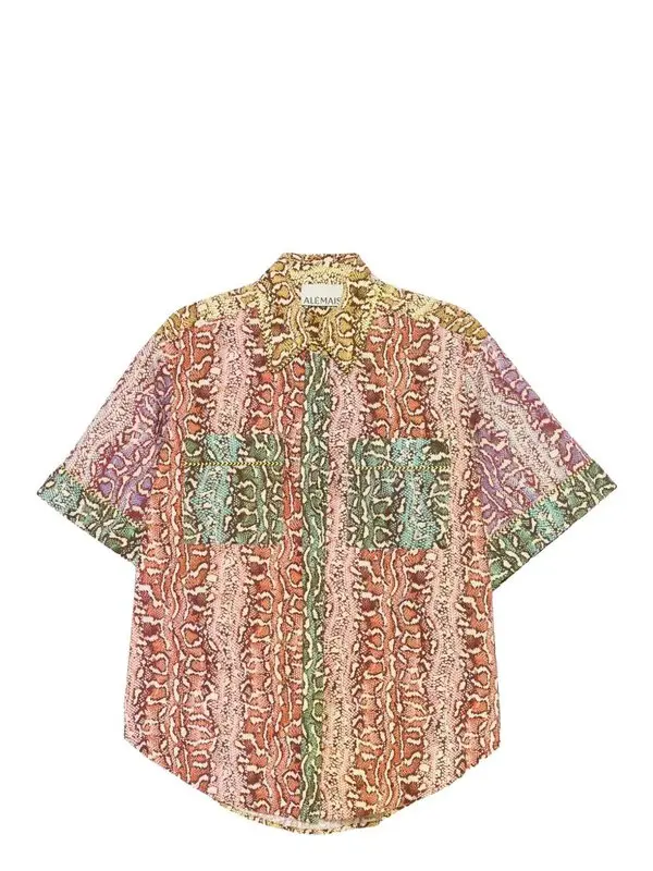 ALEMAIS Alemas Varna Snake-print Shirt - Pink