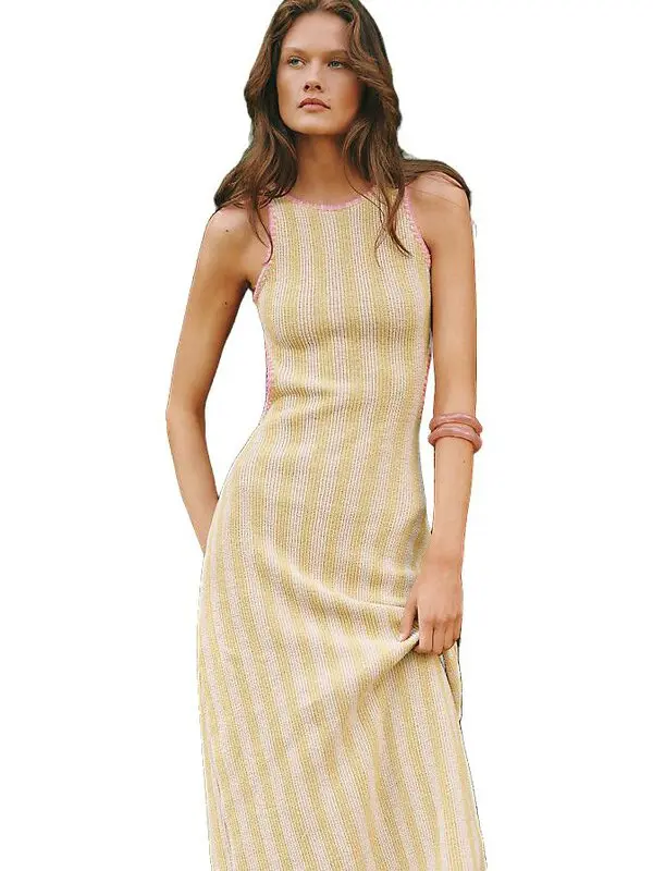 MAAJI X Mirel Open-back Maxi Dress - Yellow Stripe