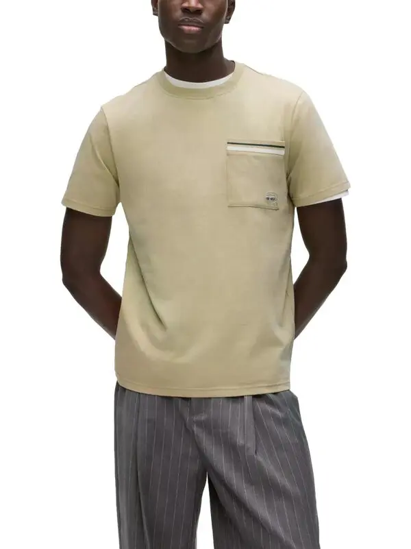 Karl Lagerfeld Ikon Stripe Pocket T-shirt - Neutrals