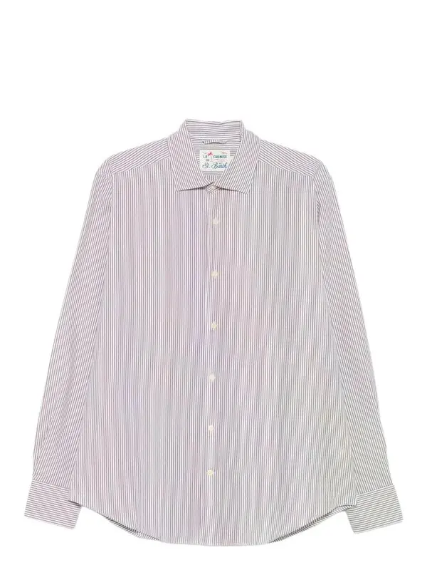 MC2 SAINT BARTH Striped Long-sleeve Shirt - Brown