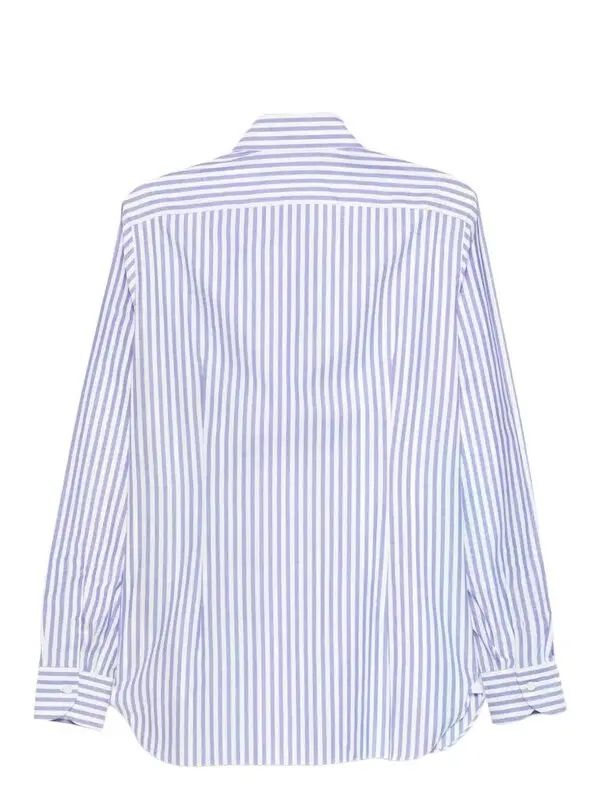 LUIGI BORRELLI Striped Cotton Shirt - Blue