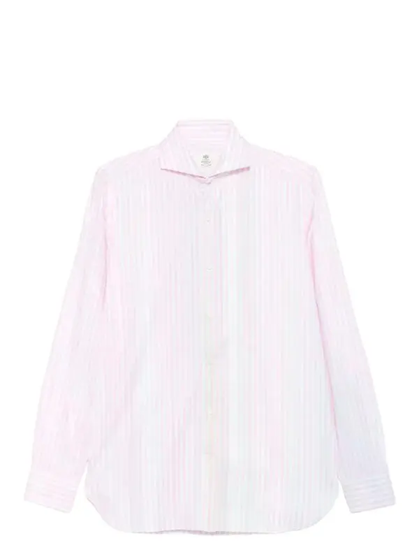 LUIGI BORRELLI Striped Long-sleeve Shirt - Pink