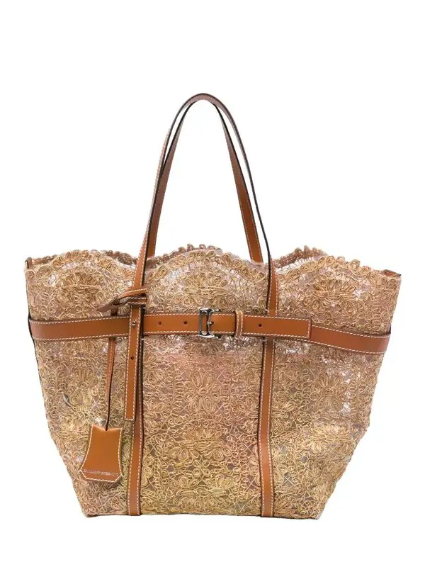 Ermanno Scervino Lace-overlay Tote Bag - Neutrals