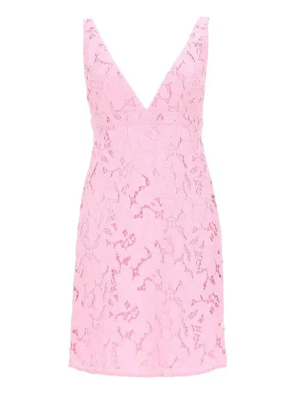 Michael Kors Floral Corded Lace Mini Dress - Pink