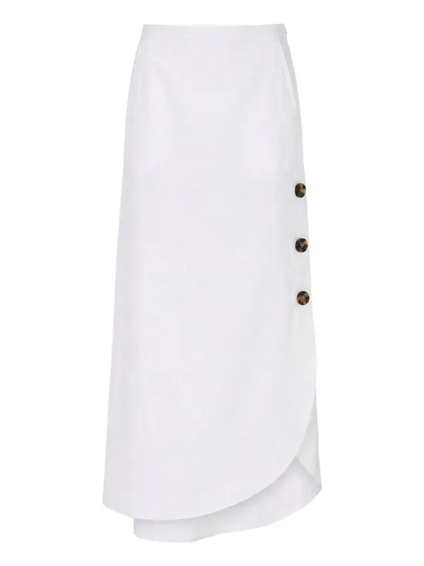 Max Mara Viscose And Linen Canvas Skirt - White