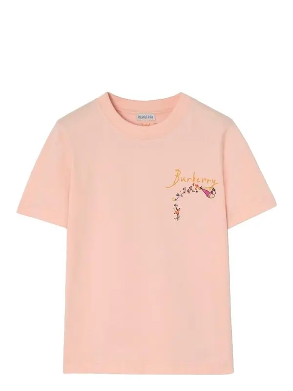 Burberry Brave Little Tree" Cotton T-shirt - Compact Pink
