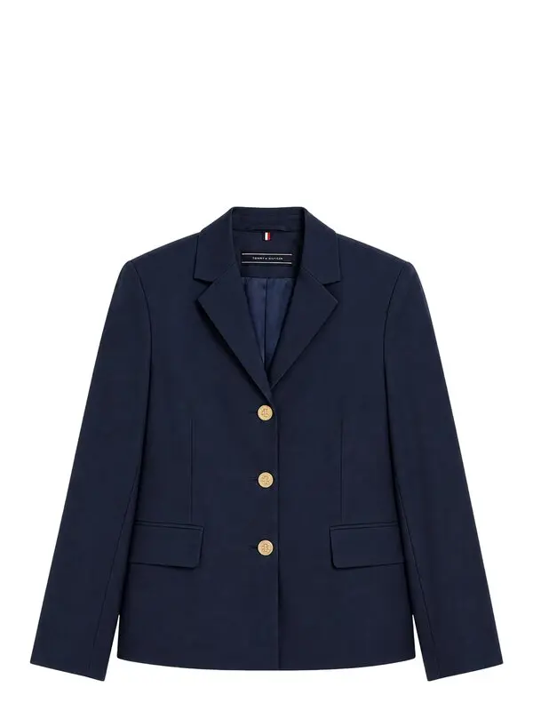 Tommy Hilfiger Slim-fit Blazer With Gold Button Detail - Blue