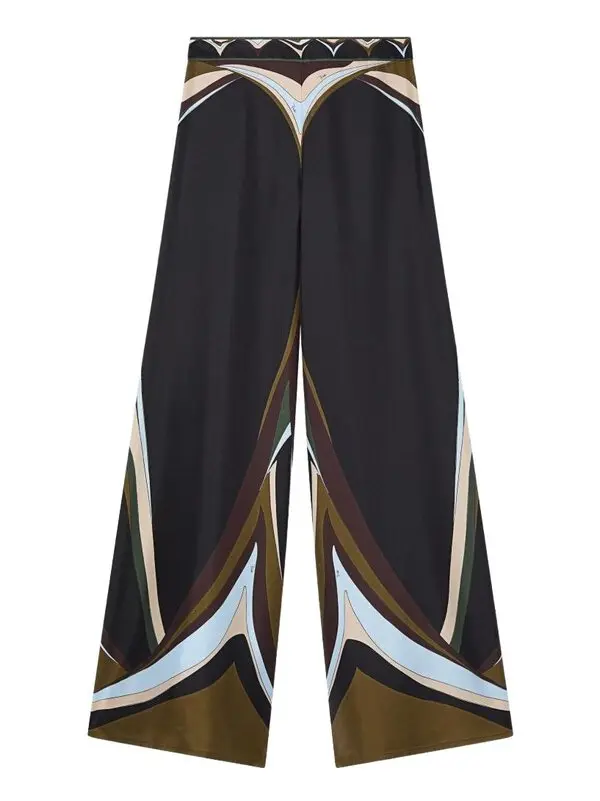 Emilio Pucci Printed Silk Trousers - Green