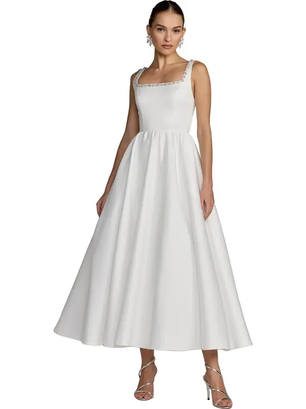 Mac Duggal Embellished A-line Midi Dress - Ivory