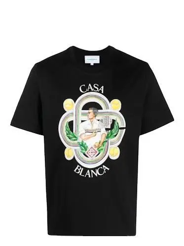 Casablanca Le Joueur Design T-shirt - Black
