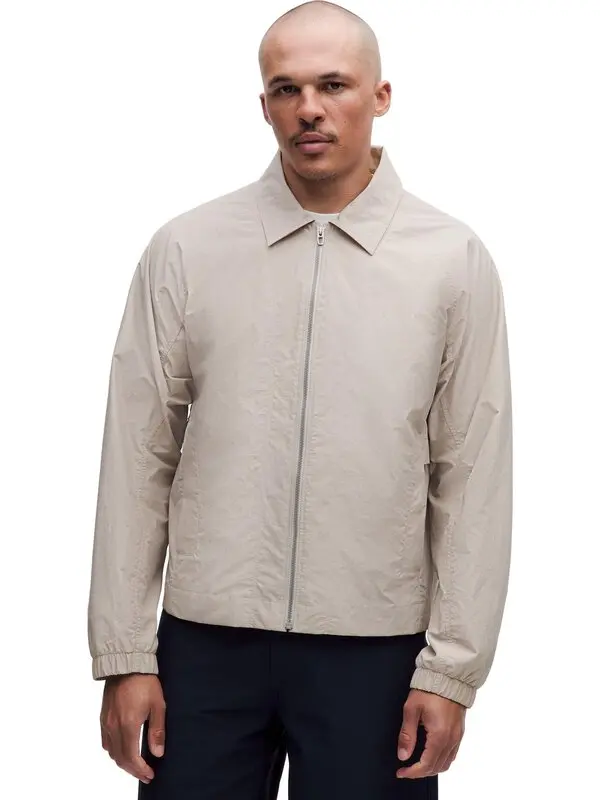 Lululemon Cotton-blend Collared Jacket - Downtown Tan/coconut Ivory