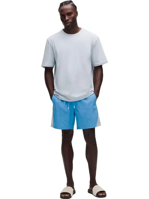 Lululemon Crinkle Nylon Swim Shorts 7" - Ocean Wave/starch Blue/light Ivory